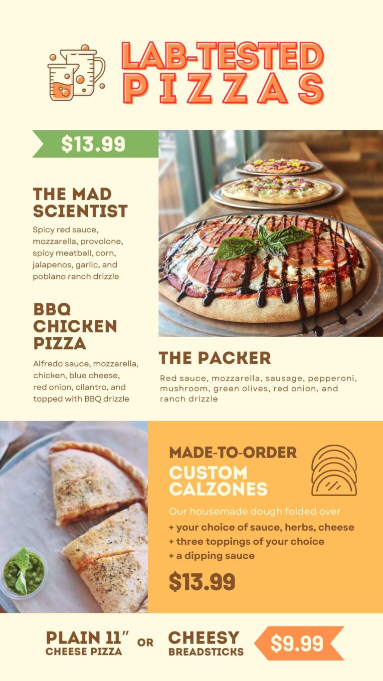 Menu – Dells Pizza Lab